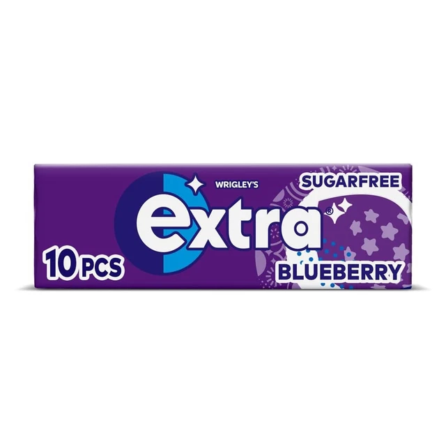 EXTRA BLUEBERRY FLAVOUR Sugar Free Chewing Gum 10 pieces (1 x30x36 ...