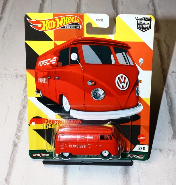 HOT WHEELS PREMIUM Real Riders VW Volkswagen T1 Combi Panel Bus Deutsch ...