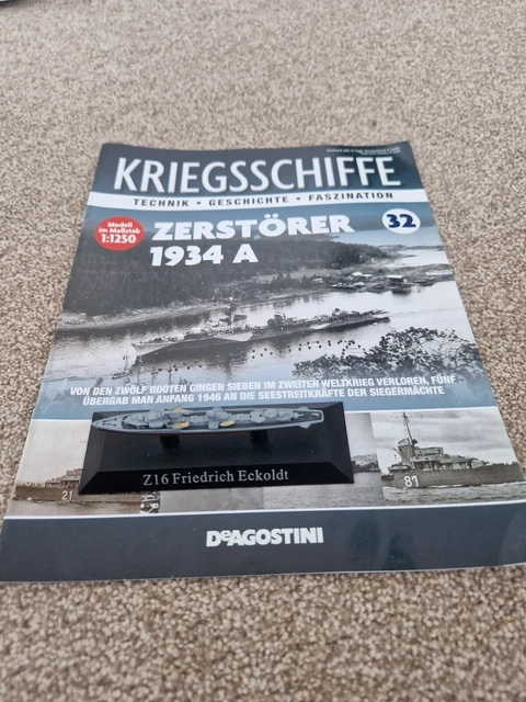 DEAGOSTINI 1/1250 BATTLESHIP Warship Collection - Z16 Friedrich Eckoldt WW2 Ship EUR 17,38 ...