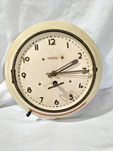 WALL CLOCK SCARCE Mid Century Retro German Metal Kitchen Clock w Timer ...