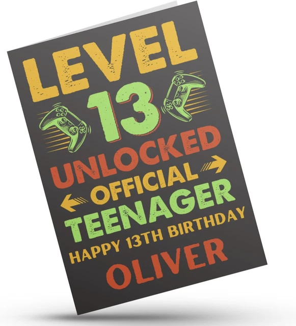 PERSONALISED 13TH BIRTHDAY Card Gamer Level 13 Unlocked Official ...