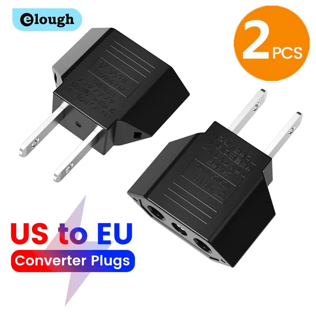 4.0MM US TO EU Converter Plugs European EU to US America Travel Plug ...
