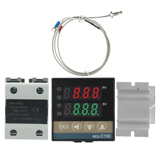 COMPLETE REX C100 Temperature Controller Set with SSR 40DA K ...