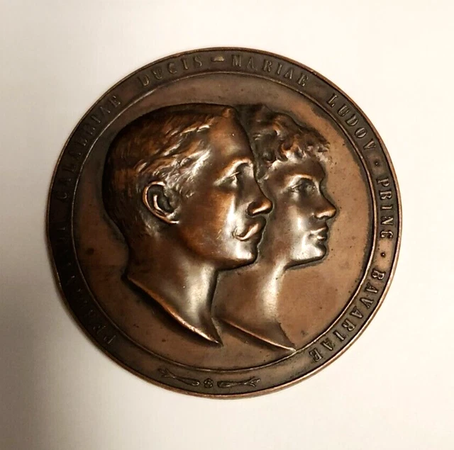 BAYERN, 1897 BRONZEMEDAILLE Hochzeit von Maria Ludovica Wittelsbach ...