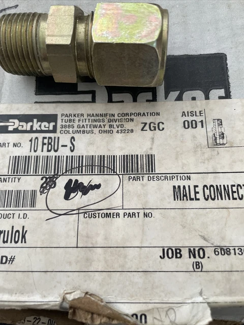 FERULOK 24° FLARELESS Fittings Straight | #10 FBU-S Parker $13.98 ...