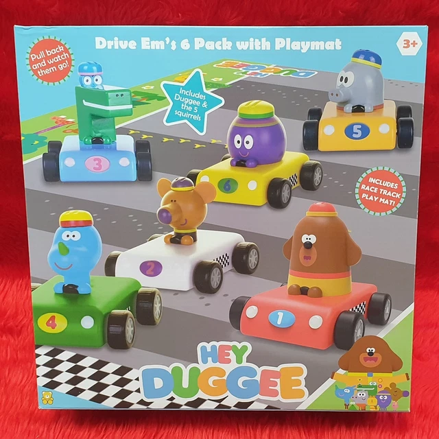 HEY DUGGEE DRIVE Em's 6 Pack With Playmat Race Track Inc 5 Squirrels ...