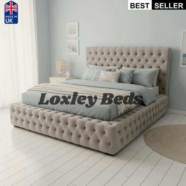 LOXLEY CHESTERFIELD PLUSH/CRUSHED Velvet Ambassador Bed/Double,King ...