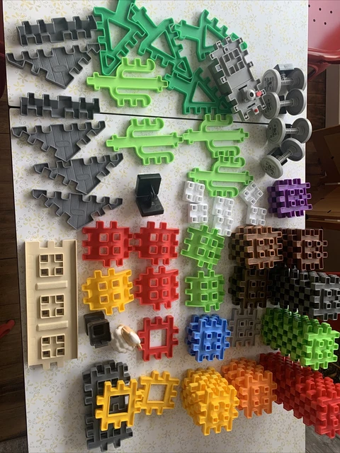 LITTLE TIKES WEE WAFFLE BLOCKS train wheels 111 pieces 3211G trees ...