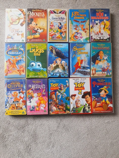 DISNEY VHS BUNDLE 15 Classics.Snow White Peter Pan Pinoccio Aristocats ...