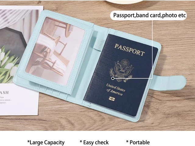 PASSPORT HOLDER COVER Case Wallet, RFID Blocking Leather Travel ...