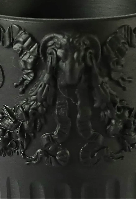 WEDGWOOD JASPERWARE BLACK Basalt Spill Vase Rams Head £110.00 - PicClick UK