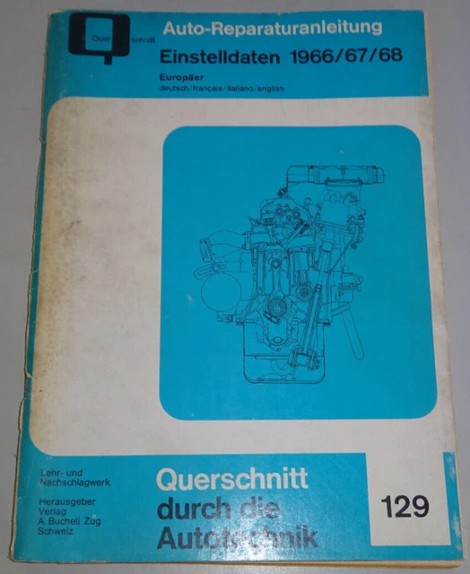 MANUALE CON EINSTELLDA Ted Einstellwerten Oldtimer Youngtimer gli Anni ...
