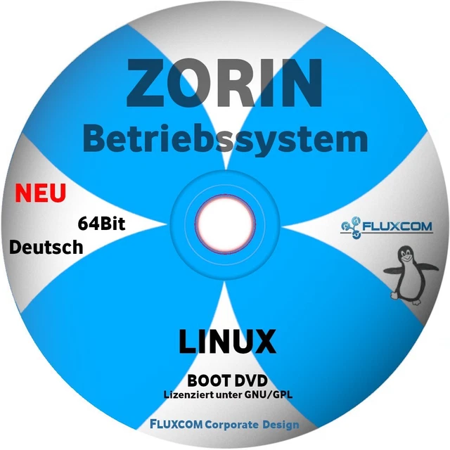 ZORIN OS 64 Bit 2026 , komplettes Linux Betriebssystem in Deutsch EUR ...