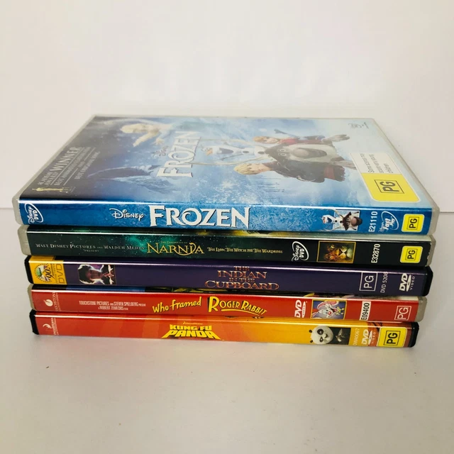 5 X CHILDRENS DVDs - Frozen Narnia Roger Rabbit KungFu Panda Indian in ...