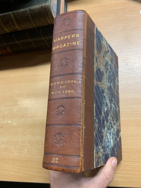 1896 &HARPER MONTHLY MAGAZINE" BOUND VOLUMES MARK TWAIN VOL 32 2kg BOOK ...
