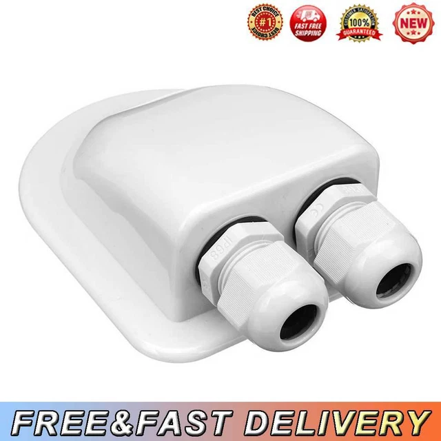 CARAVAN CAR JUNCTION Box Roof Wire Entry Gland Boxes (Single Hole White ...