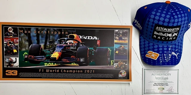 MAX VERSTAPPEN SIGNED CAP + Limited Ed World Championship Print F1 RB ...