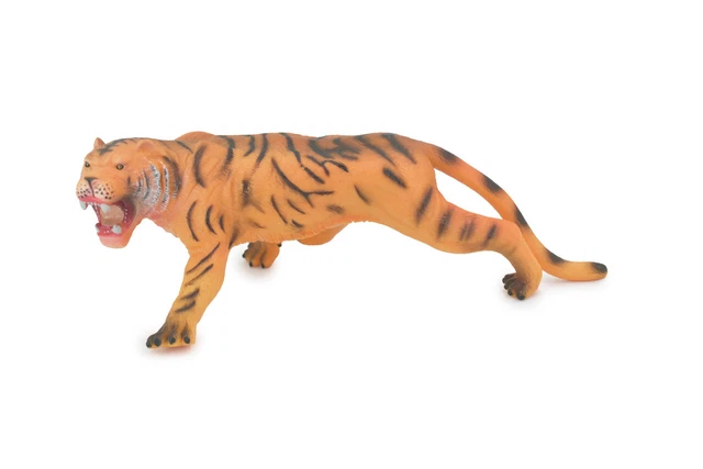 TIGER FIGURE LARGE Soft Rubber Hand Painted Toy Realistic Model 15 ...