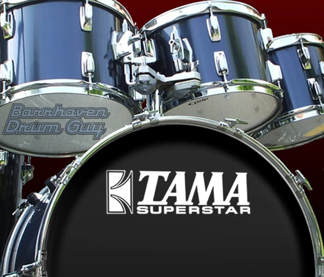 TAMA SUPERSTAR, 70S Vintage, Repro Logo - 'White' Vinyl Decal, for Bass ...