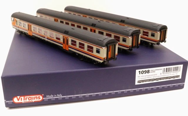 VITRAINS 1098 SET 3x carrozze FS MDVC semipilota passante e ...