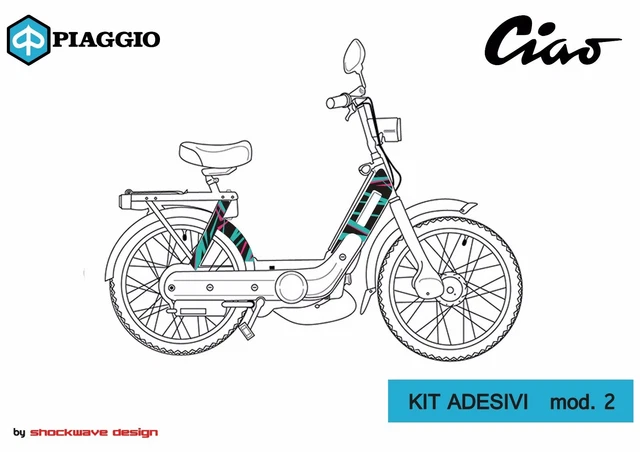 PIAGGIO CIAO RACING Stickers for Frame Moped Transfer Tuning £34.54 ...