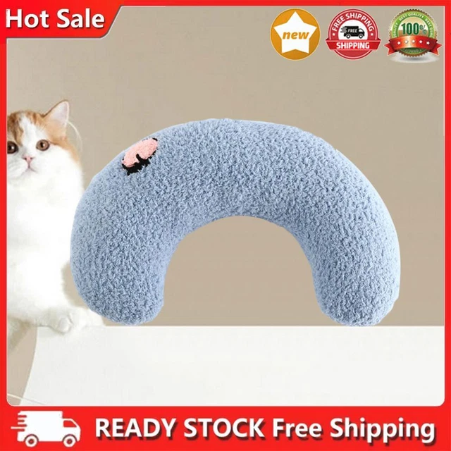 SOFT PET CALMING Toy Cute Cat Pillow Fluffy Washable for Pet Cervical ...