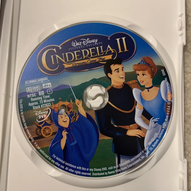 DISNEY CINDERELLA II Dreams Come True Movie DVD 2002 Bonus Features Eng ...