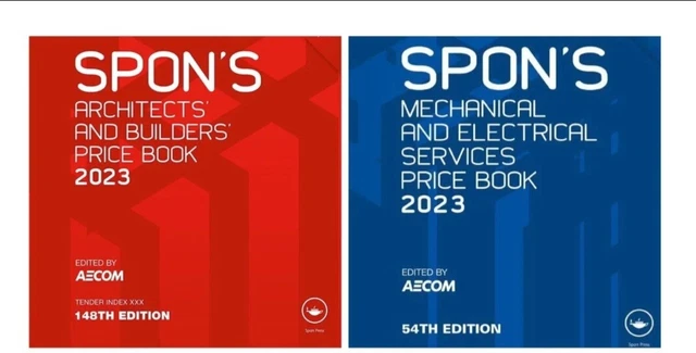 SPON’S PRICE BOOK 2023 architect and mechanical ,2x books 2023 Spons ...