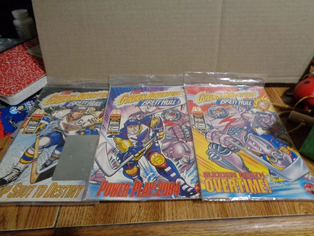 MCDONALDS GOLDEN ADVENTURES Brett Hull complete Comic Book Set of 3 ...