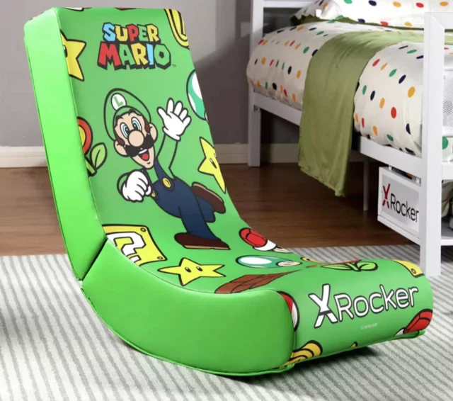 X ROCKER OFFICIALLY Licensed LUIGI Power Up Edition Kids Folding Gaming ...