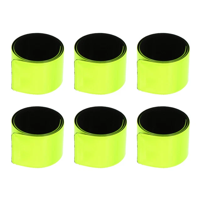 6 PCS PAPA Circle Pvc Night Run Reflective Wristbands High Leg ...