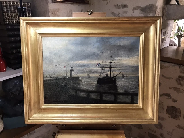 TABLEAU HUILE SUR Toile Marine XIX Eme Siècle EUR 650,00 - PicClick FR