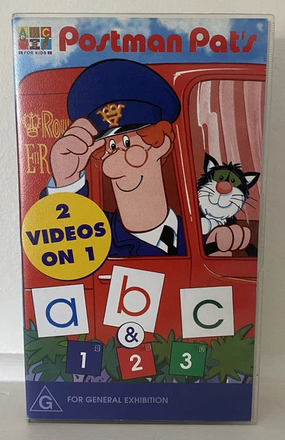 POSTMAN PAT VHS RARE 2 on One Video ABC & 123 Video tape 1990 ABC Pat ...