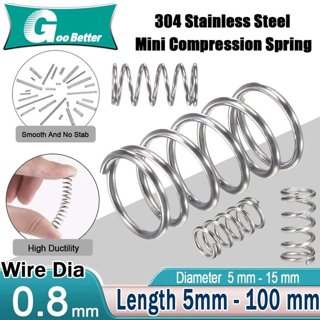 STAINLESS STEEL COMPRESSION Spring 5mm - 15mm Outer Diameter, 5mm-100mm ...