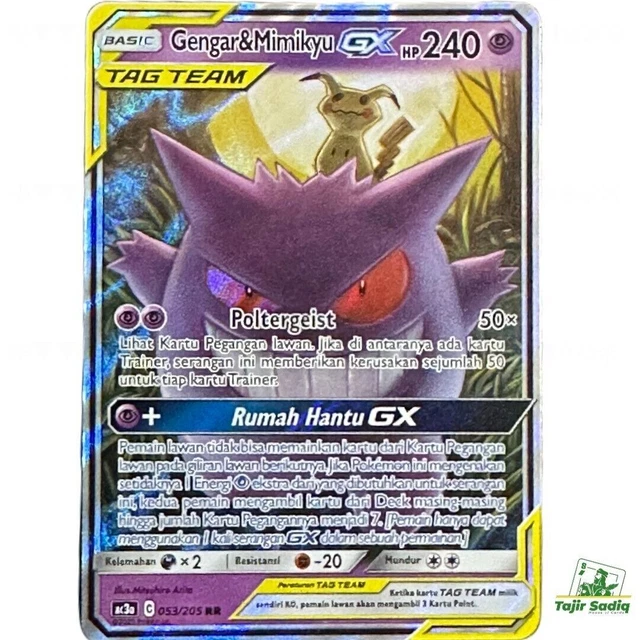 GENGAR MIMIKYU GX AC3a 053/205 RR Ultra Rare Tag Team Tag Bolt Pokemon Indonesia EUR 23,35 ...