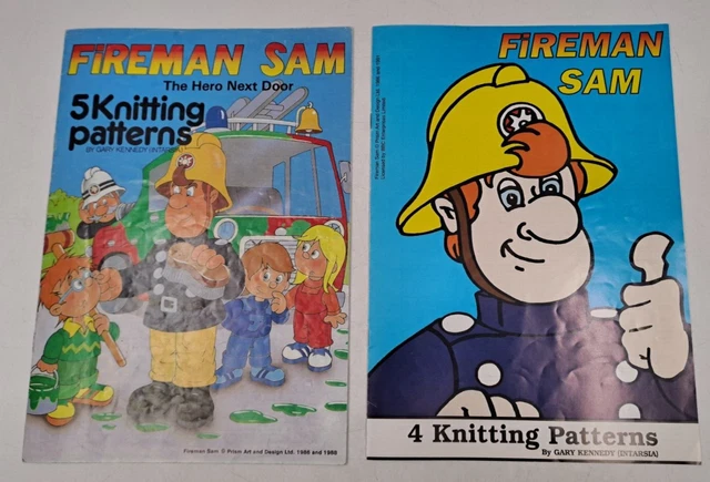 FIREMAN SAM KNITTING Pattern Gary Kennedy Intarsia 1980s Vintage T2160 ...