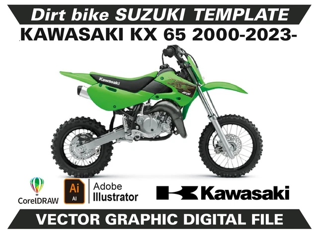 KAWASAKI KX 65 2000-2023- Template Vector Format Ai CDR EPS PDF M130 ...