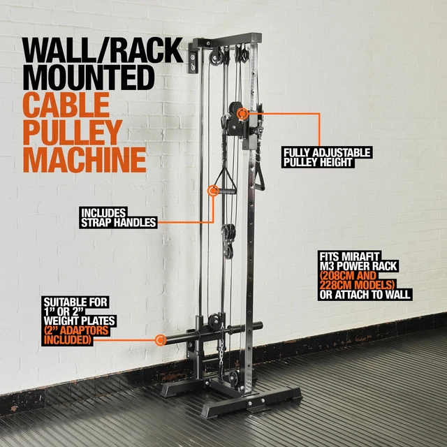 MIRAFIT FLOOR STANDING Wall/Rack Cable Pulley System Home Weight Multi ...