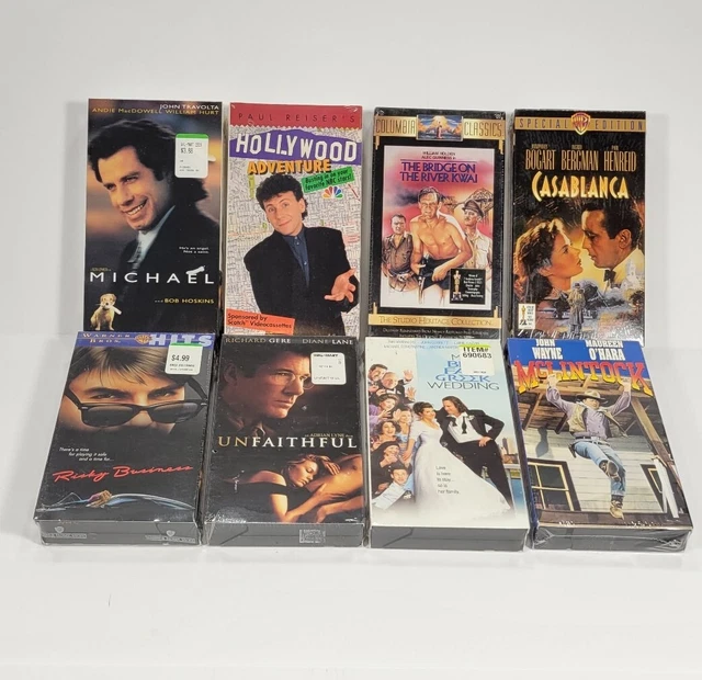 LOT 8 SEALED VHS Tapes Comedy Classic Western Risky Business Travolta ...