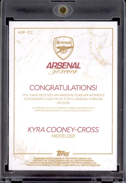 KYRA COONEY-CROSS 2023-24 Topps Arsenal Forever Donna Rookie Autografo ...