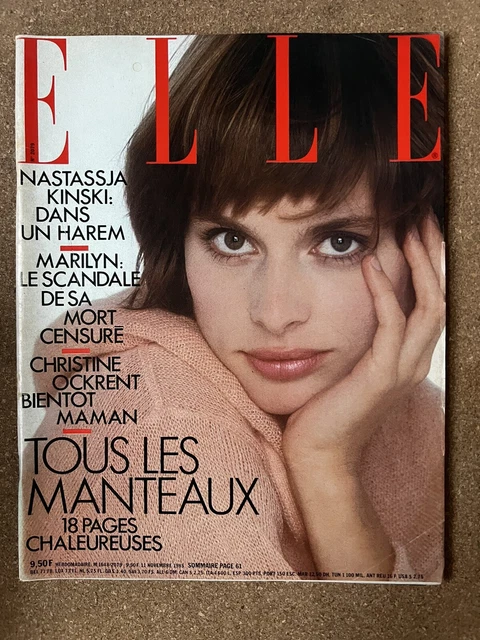 ELLE FRANCE MAGAZINE Nastassja Kinski November 1985 Vintage French ...