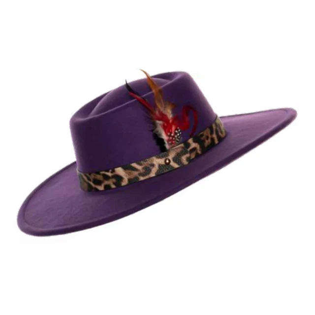 FAUX LEATHER PIMP Hat Adult Costume Accessory | Purple £19.59 - PicClick UK