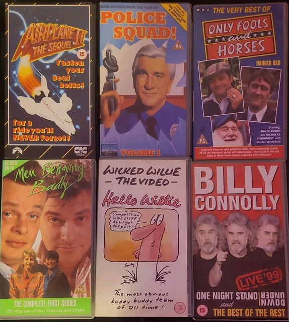 VHS CLASSIC CULT Comedy X6 - Airplane 2 - Wicked Willie - Police Squad ...