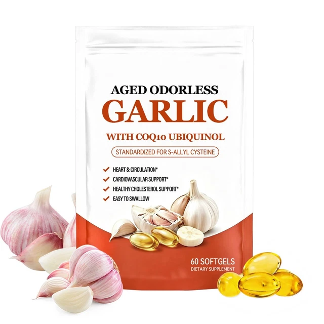 AGED ODORLESS GARLIC Extract 600mg Softgels (60 Count) With CoQ10 £9.17 ...