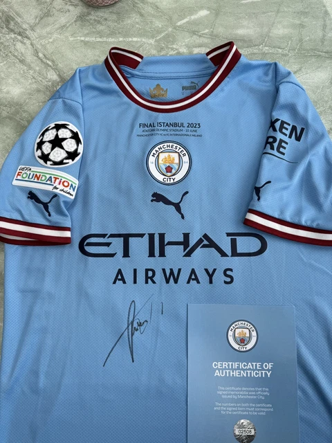 RODRI MATCH OFFICIAL Signed Manchester City 2022-23 CL Final Treble ...