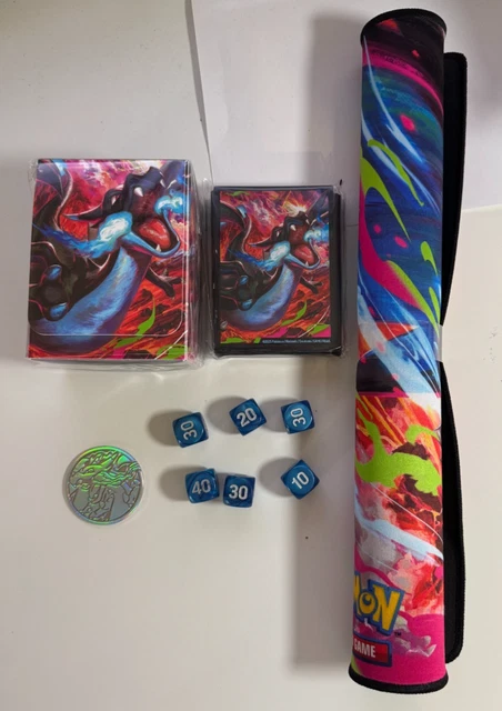 POKEMON MEGA CHARIZARD UPC Game Mat, Dice, Card Box, Coin & More ...