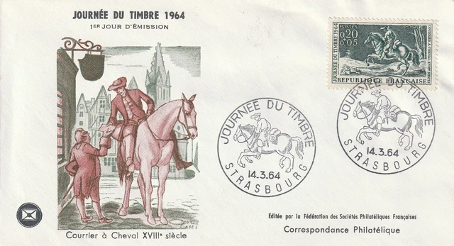 FRANKREICH 1964 FDC Journée Des Briefmarke Straßburg yt 1406 EUR 1,00 ...