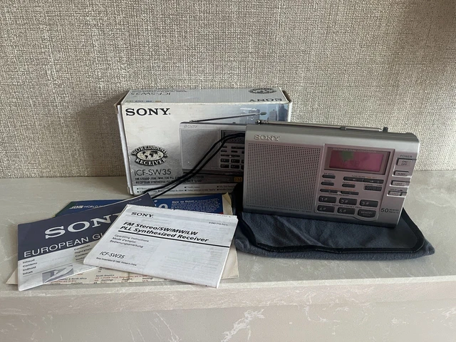 SONY ICF-SW35 FM MW SW LW World Band Portable Radio Receiver Clock Timer Silver £50.00 - PicClick UK