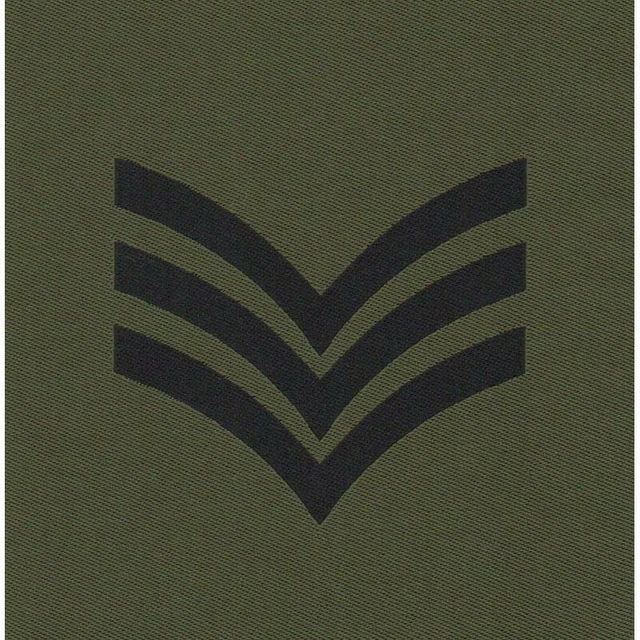 BRITISH ARMY OLIVE Woven Rank Patch Sgt 3 Chevron- Old Style £3.00 ...