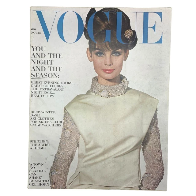 VTG VOGUE MAGAZINE November 15 1963 Jean Shrimpton Cover No Label £98.13 - PicClick UK